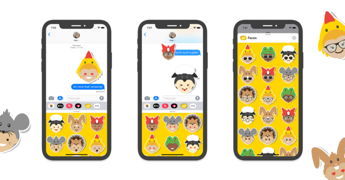 Share the Ibbleobble® love with Faces Stickers for iMessage - Ibbleobble®